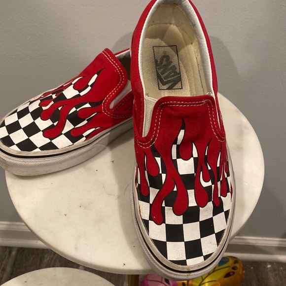Vans | Shoes | Vans Checkerboard Flames Blood Drip 65 Womens 5 Mens ...